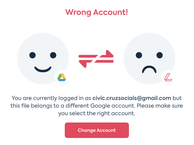 Why Am I Getting The Error Message Wrong Account